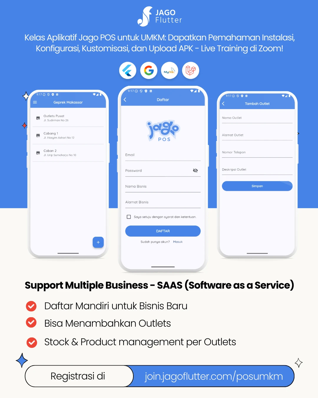 AFC Batch 1: POS untuk UMKM Multi Outlet Support SaaS dibangun dengan Flutter untuk Android ...