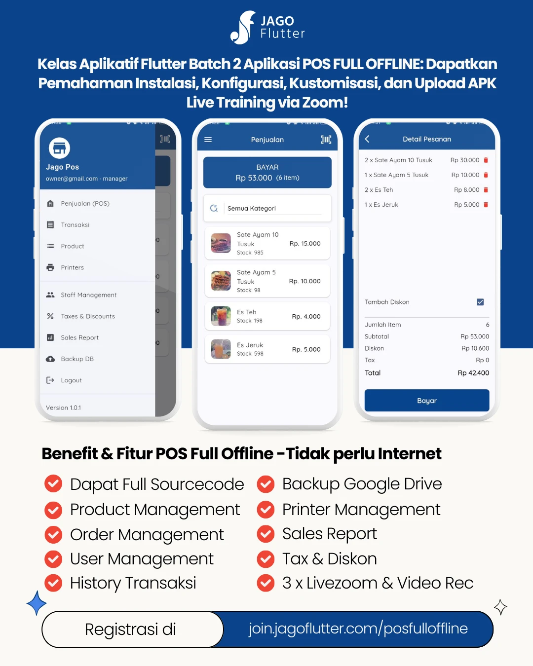 AFC Batch 2: Aplikasi Android POS Full Offline Dengan Flutter & SQLite, Fitur Backup DB ...